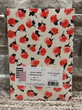 kate spade | Office | Kate Spade Black Stripe Set Of 2 Notebooks | Poshmark
